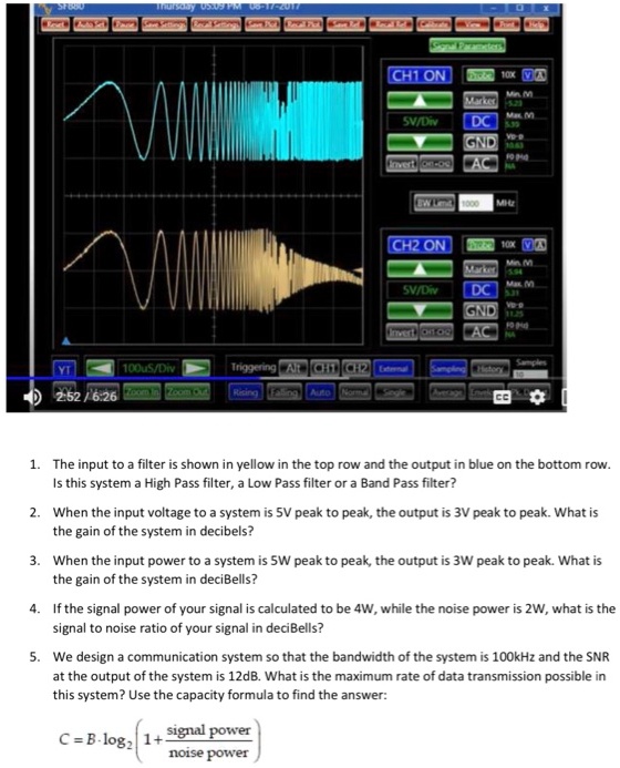 1. The input to a filter is shown in yellow in the top row and the ...