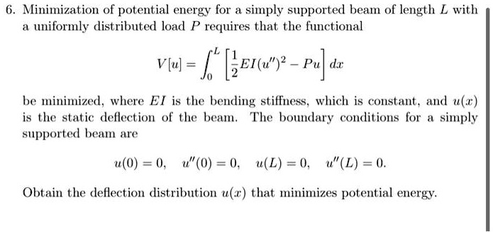 6. Minimization of potential energy for a simply supported beam of ...