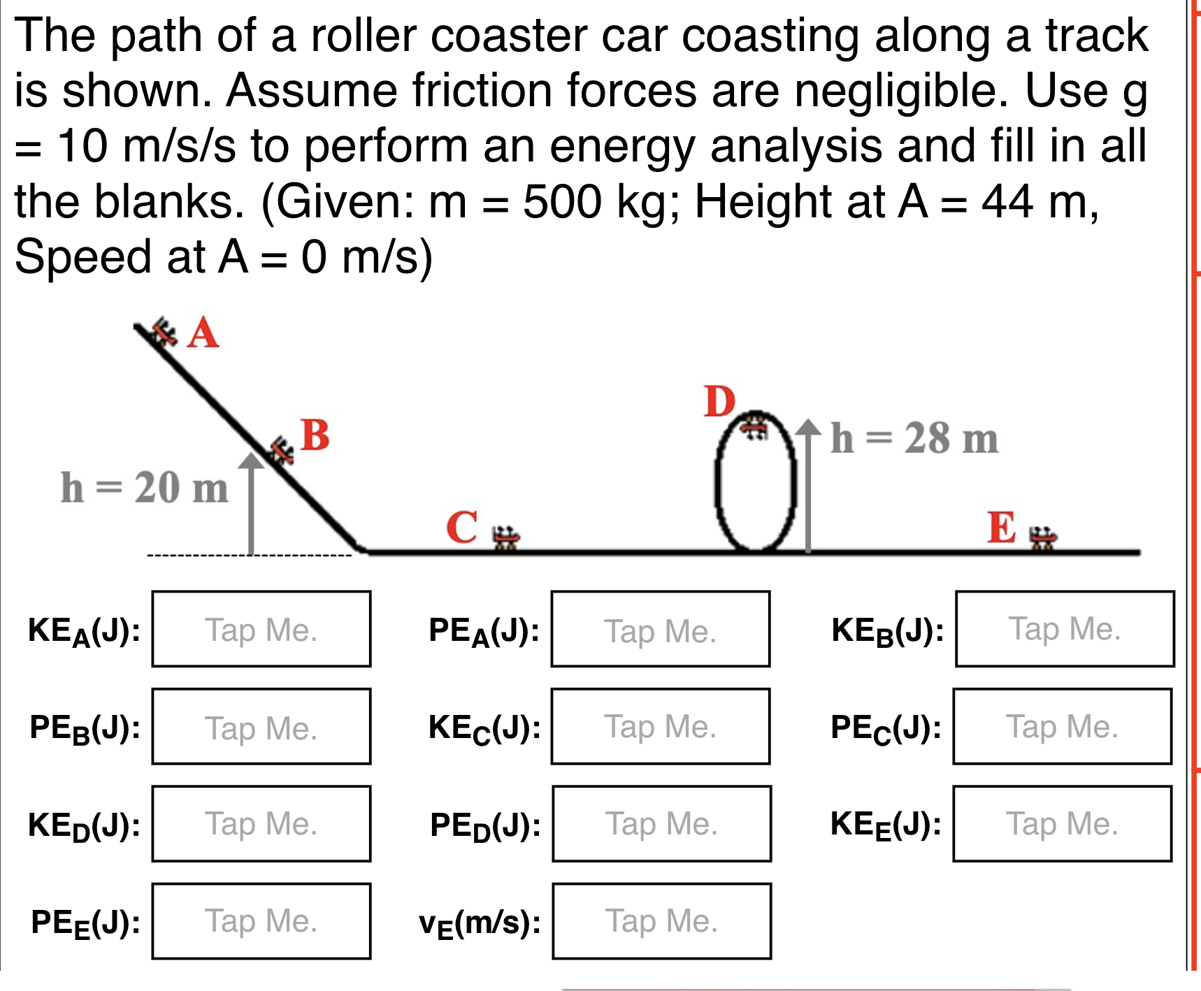 The path of a roller coaster car coasting along a track is shown ...
