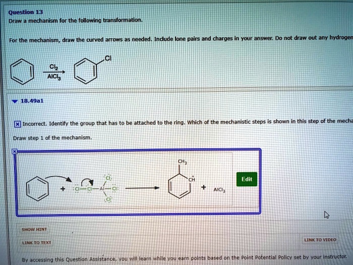 SOLVED: Question 13 Draw mechanism for the following transfornation For the mechanism; draw the ...