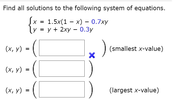 SOLVED: Find all solutions to the following system of equations 1.Sx(1 ...