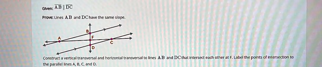 SOLVED: Given: AB | DC Prove: Llnes AB and DChave the same ope ... SOLVED: Given: AB | DC Prove: Llnes AB and DChave the same ope ...