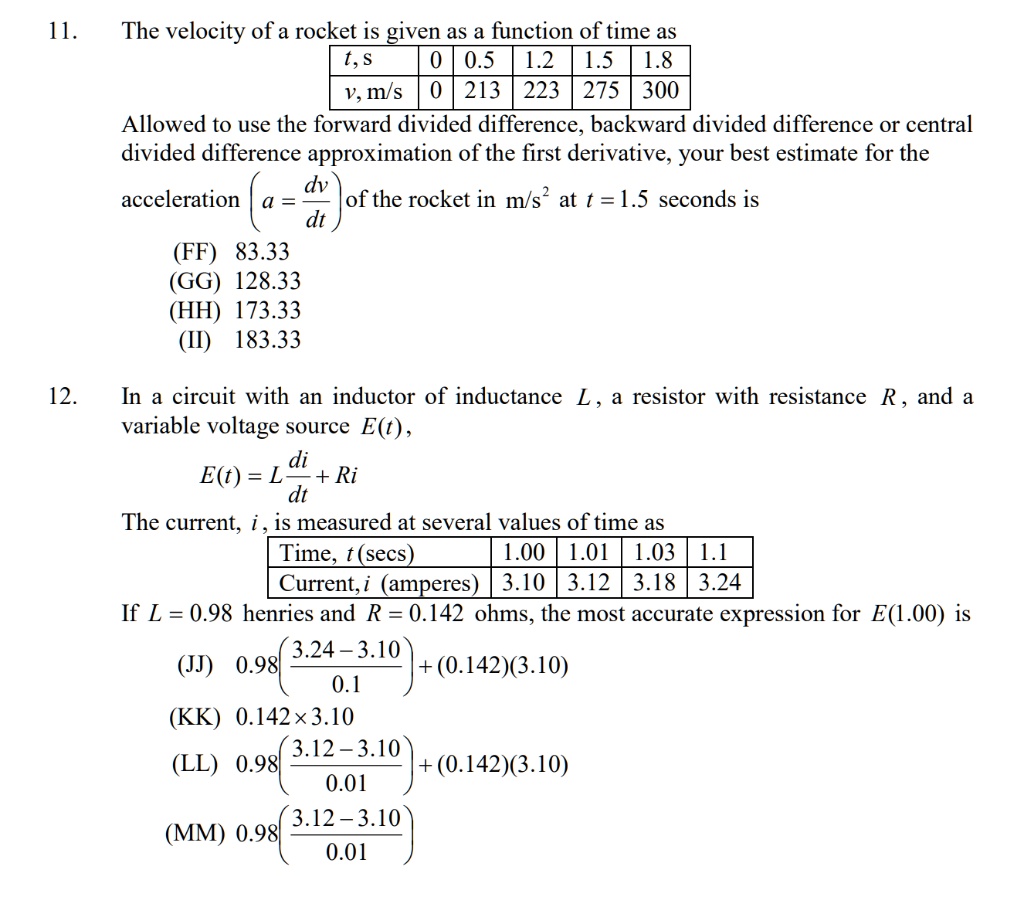 SOLVED: The velocity of a rocket is given as a function of time as t (s ...