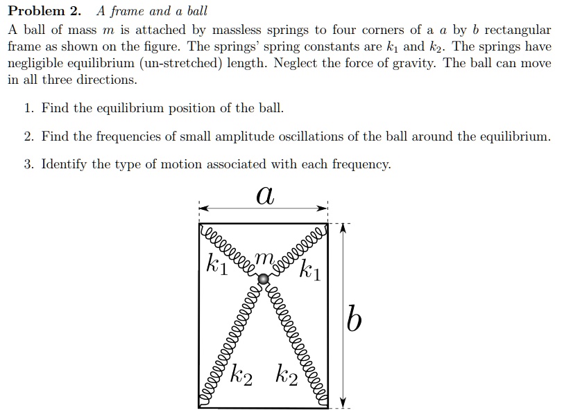 [GET ANSWER] Problem 2. A frame and a ball A ball of mass m is attached ...