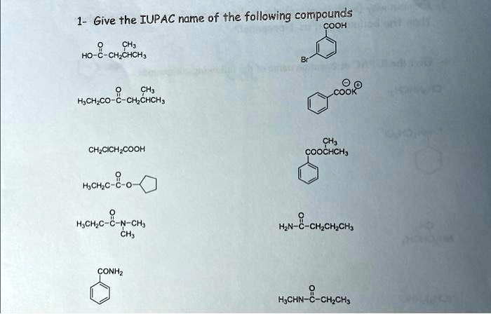 texts 1 give the iupac name of the following compounds a cooh b och c ...