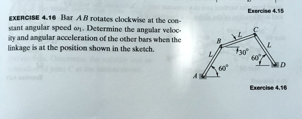 SOLVED: Bar AB rotates clockwise at the constant angular speed Omega 1 ...