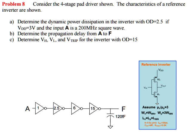 SOLVED: Problem 8: Consider the 4-stage pad driver shown. The ...
