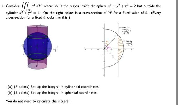SOLVED: 1. Consider ∫∫∫W z dV, where W is the region inside the sphere ...