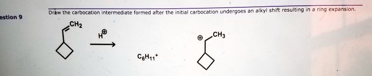 drawv tnc carbocation intermediate carbocarion undergoes an fkyi shift ...