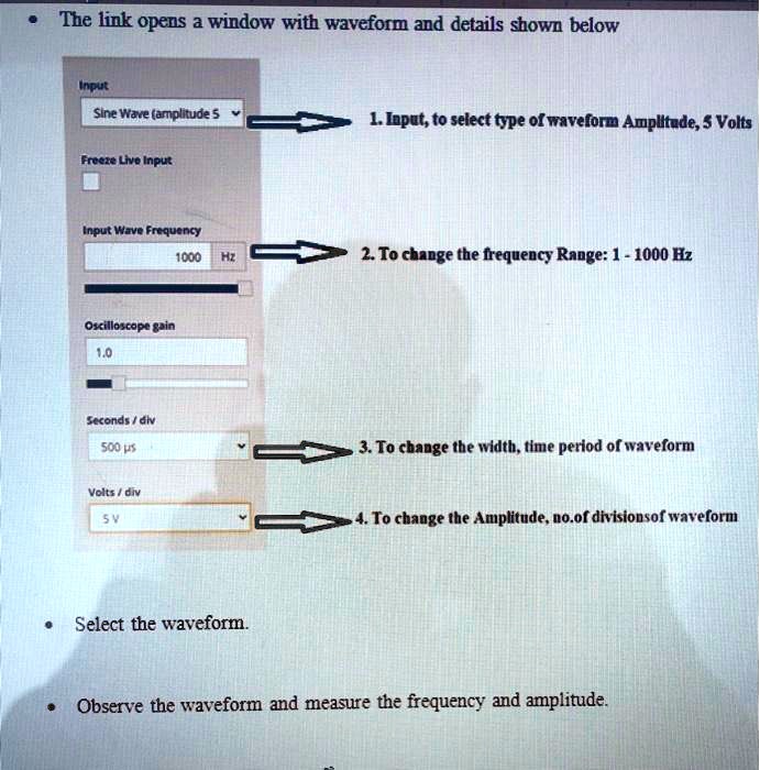 The link opens a window with waveform and details shown below Input ...