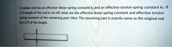SOLVED: A rubber rod has an effective linear spring constant k and an ...