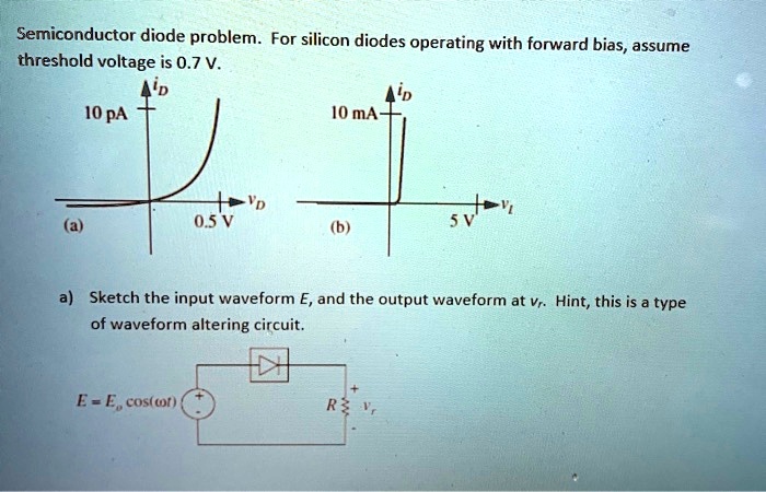 semiconductor diode problem for silicon diodes operating with forward bias assume threshold ...
