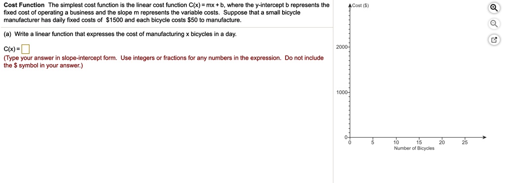 Solved Cost Function The Simplest Cost Function Is The Linear Cost