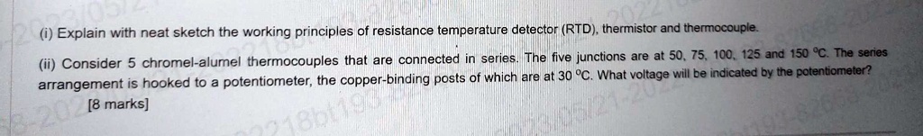 SOLVED: Texts: i) Explain with a neat sketch the working principles of resistance temperature ...