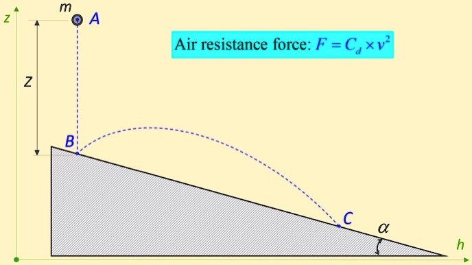 SOLVED: During the experiment, mass m = 2 kg was released at point 'A ...
