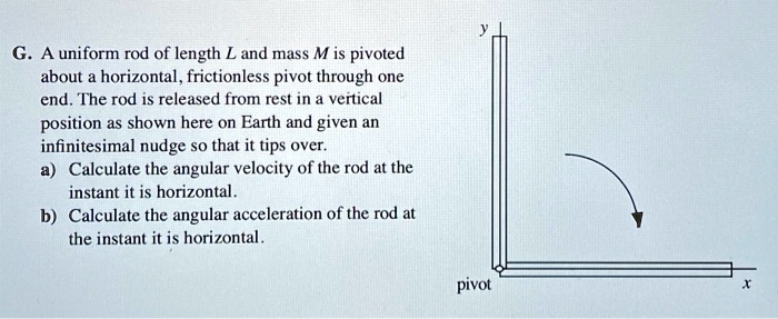 a uniform rod of length l and mass m is pivoted about horizontal ...