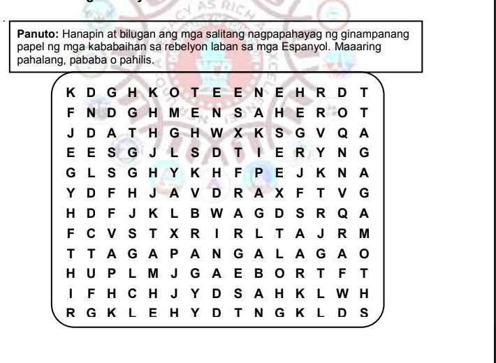 SOLVED: 'can you help me in this assignment please Panuto: Hanapin at ...