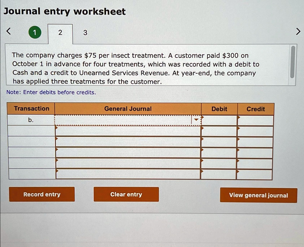 Journal entry worksheet