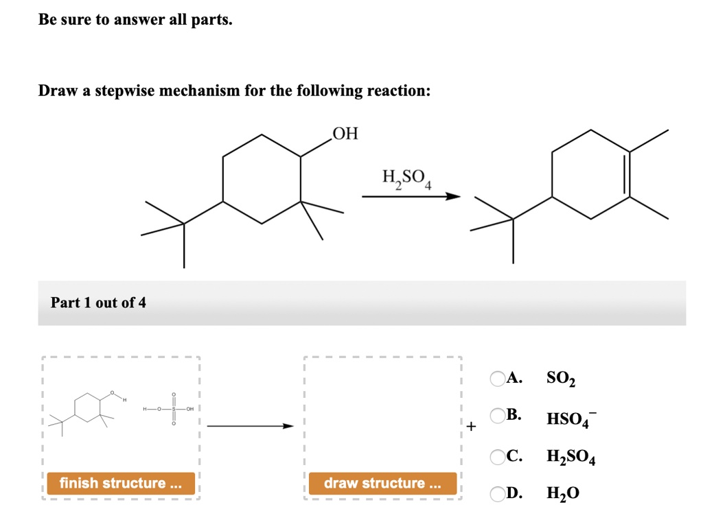 SOLVED: Be sure to answer all parts: Draw a stepwise mechanism for the following reaction: OH ...