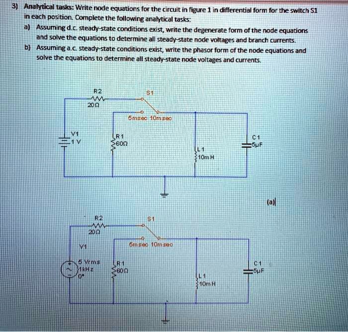 Solved Analytical Tasks Write Node Equations For The Circuit In 1576
