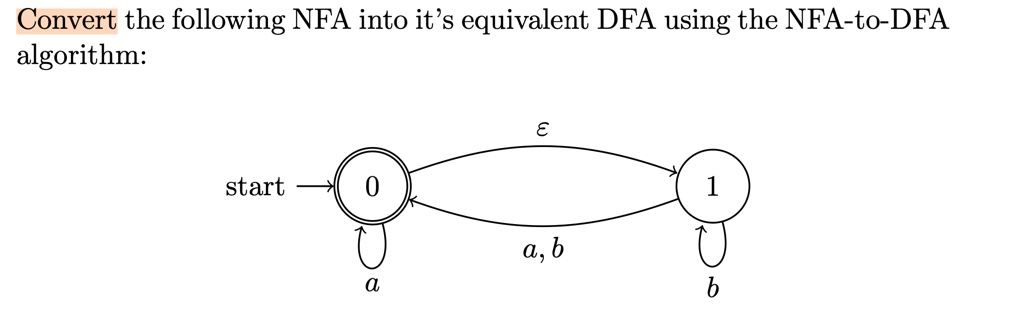Solved Convert The Following Nfa Into Its Equivalent Dfa Using The Nfa To Dfa Algorithm Start A 6