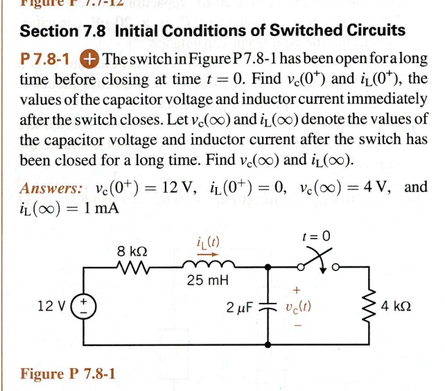 section 78 initial conditions of switched circuits p78 1theswitchinfigurep78 ...