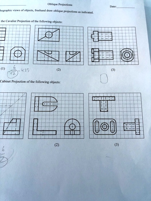 SOLVED: only need a cavalier projection of top (3) and a cabinet ...