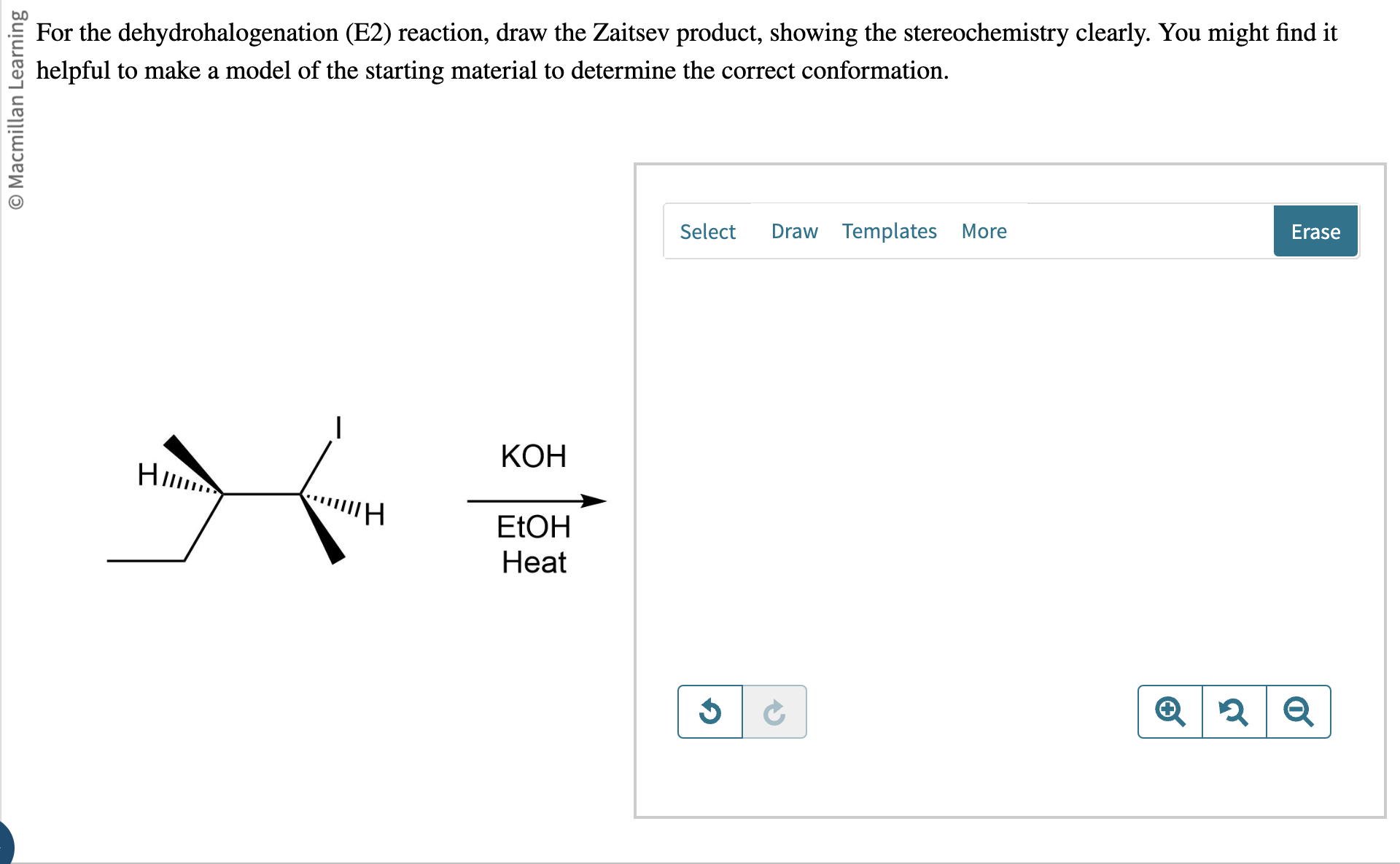 for the dehydrohalogenation e2 reaction draw the zaitsev product ...