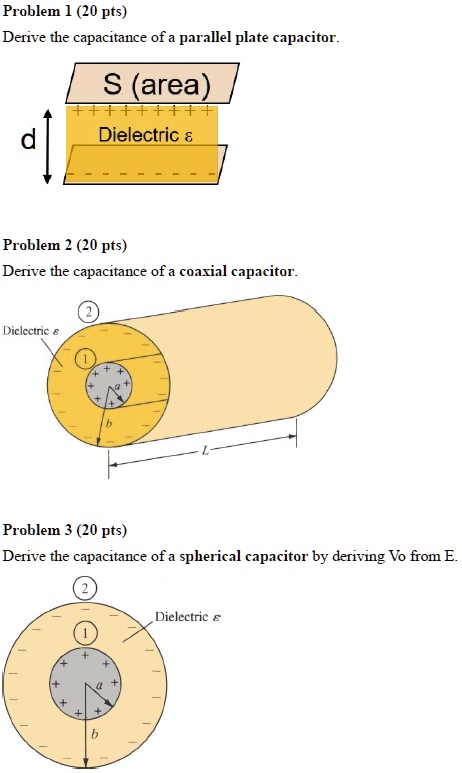 SOLVED: Problem (20 pts) Derive the capacitance of a parallel plate ... SOLVED: Problem (20 pts) Derive the capacitance of a parallel plate ...