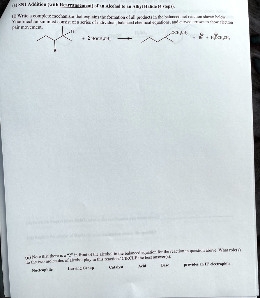 a sn1 addition with rearrangement of an alcohol to an alkyl halide 4 ...