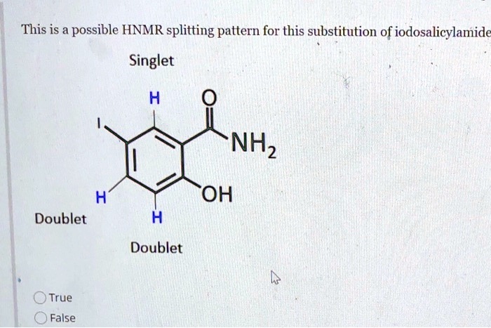 This is a possible HNMR splitting pattern for this substitution of ...