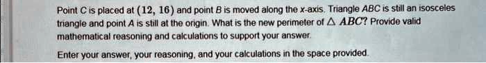 Point C is placed at (12, 16) and point B is moved along the x-axis ...