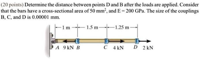 SOLVED: 20 points. Determine the distance between points D and B after ... SOLVED: 20 points. Determine the distance between points D and B after ...