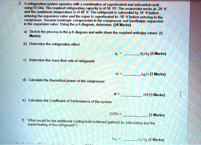 SOLVED: A refrigeration system operates with a combination of ...