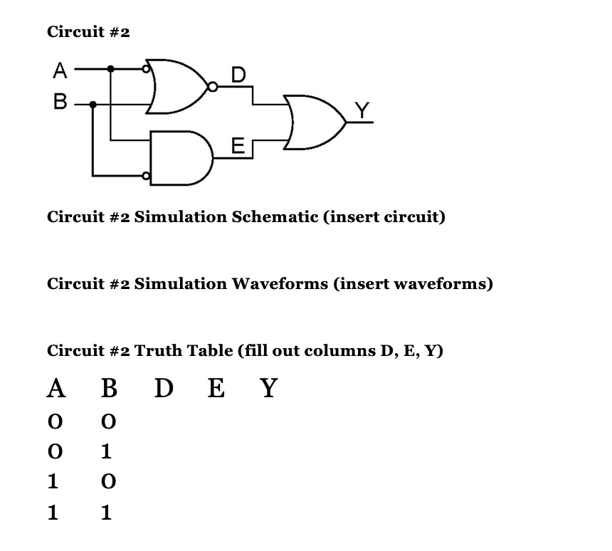 SOLVED: Circuit #2 Circuit #2 Simulation Schematic (insert circuit ...