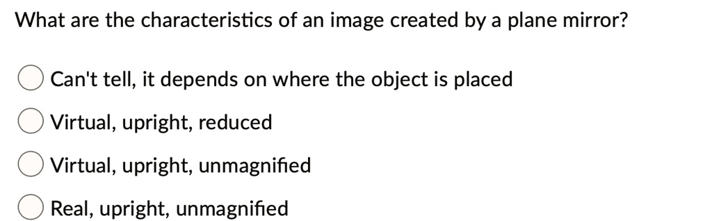 what are the characteristics of an image created by a plane mirror cant ...