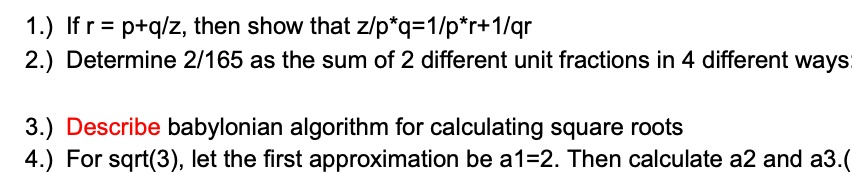 SOLVED: 1.) Ifr = ptqlz, then show that zlp*q-1lp*r+Ilqr 2.) Determine ...