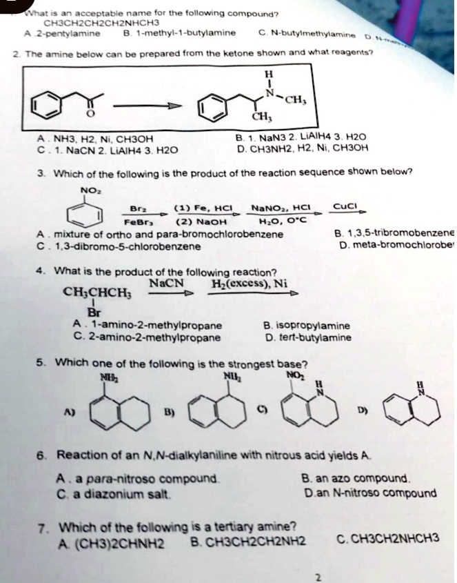 what is an acceptable name for the following compound ch3ch2ch2ch2nhch3 ...