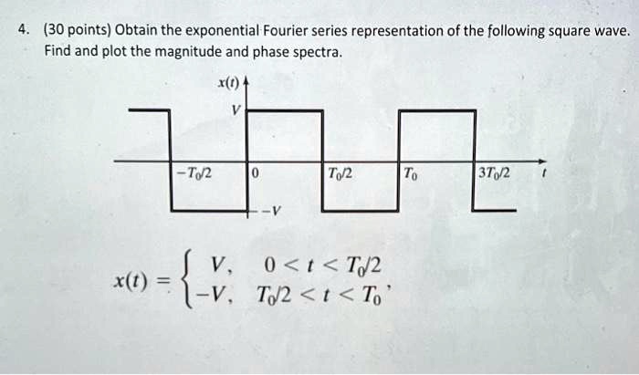 4. (30 points) Obtain the exponential Fourier series representation of ...