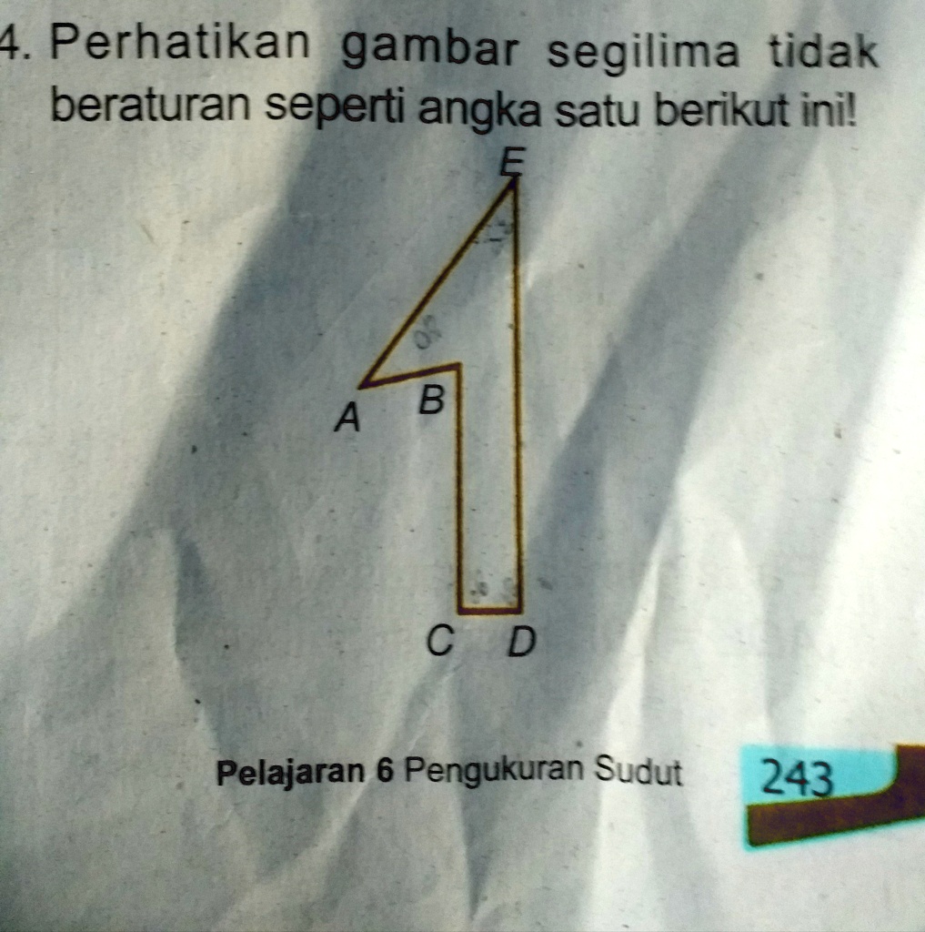 SOLVED: Mohon bantuannya ya 4. Perhatikan gambar segilima tidak ... SOLVED: Mohon bantuannya ya 4. Perhatikan gambar segilima tidak ...