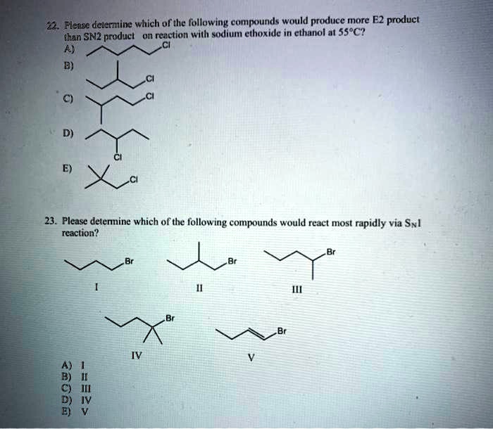 Fleaze dclermine which ofthe following compounds woul… - SolvedLib Fleaze dclermine which ofthe following compounds woul… - SolvedLib