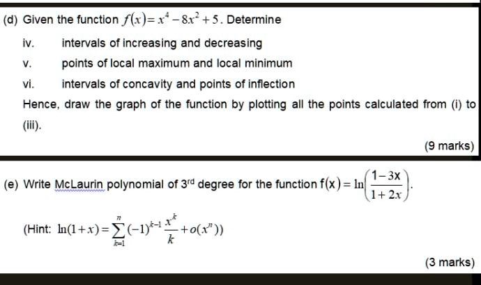 d given the function fkx x 81 5 determine intervals of increasing and ...