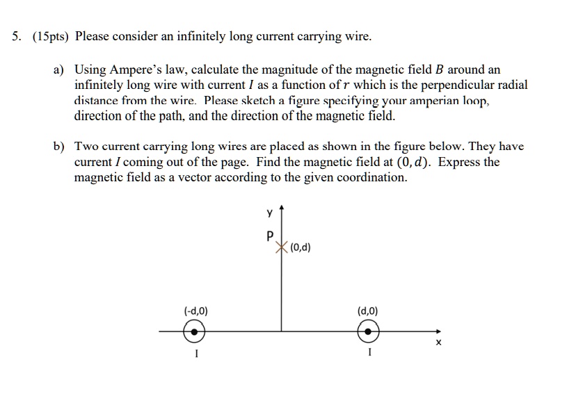 SOLVED: (ISpts) Please consider an infinitely long current carrying ... SOLVED: (ISpts) Please consider an infinitely long current carrying ...