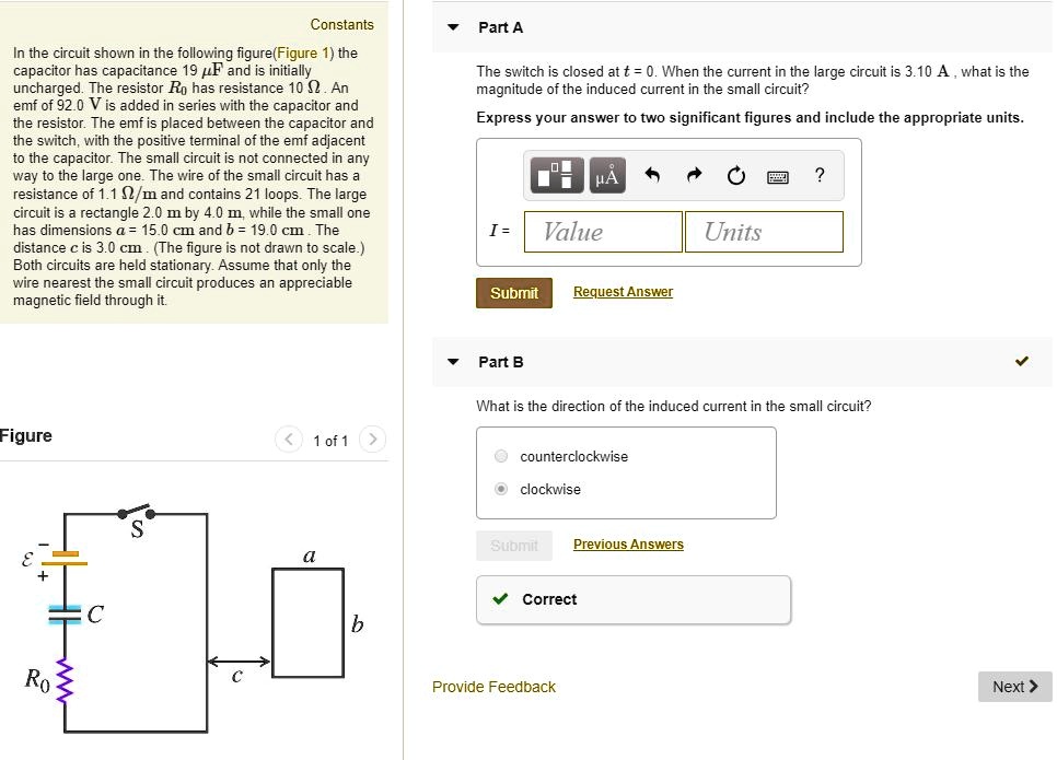 SOLVED: Part A In the circuit shown in the following figure (Figure 1 ...