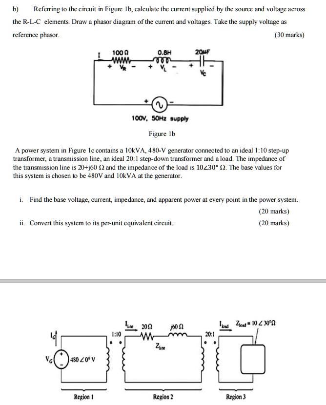 SOLVED: Referring to the circuit in Figure 1b, calculate the current ...