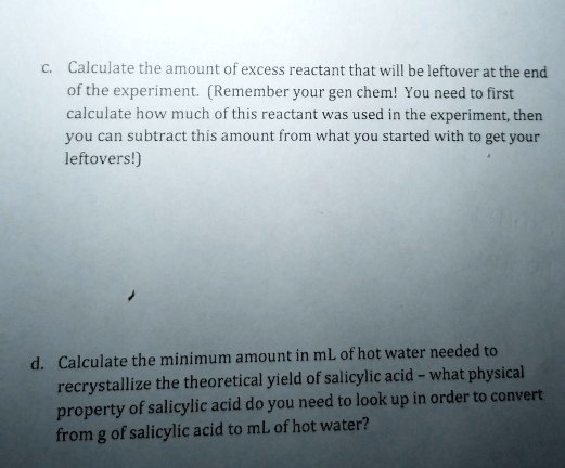 calculate the amount of excess reactant that will be leftover at the ...