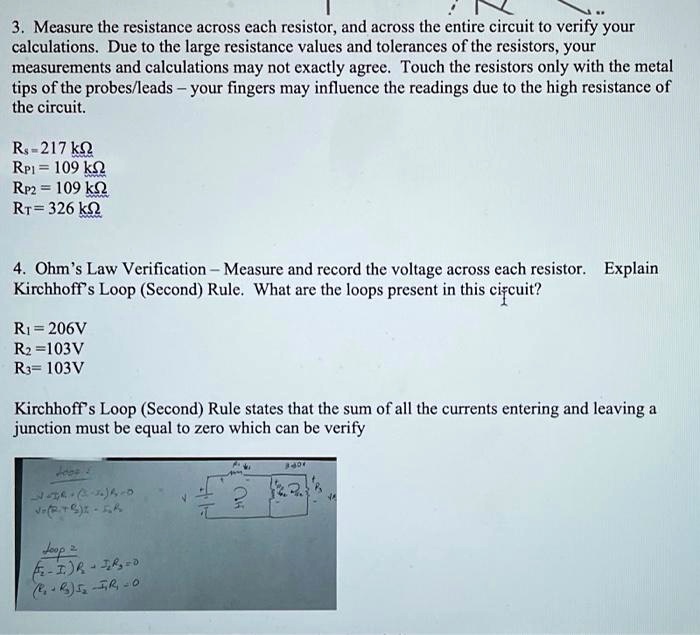 measure the resistance across each resistor and across the entire ...