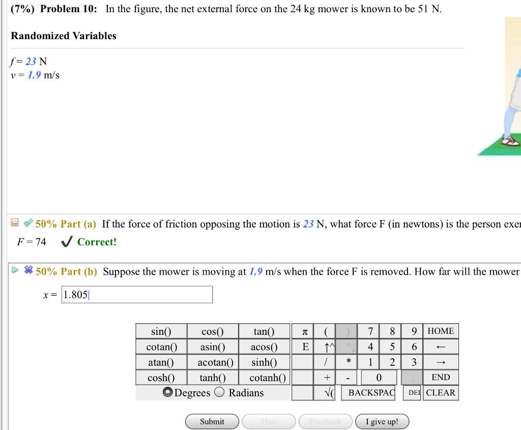 SOLVED: 7%) Problem 10: In the figure . the net external force on the ...