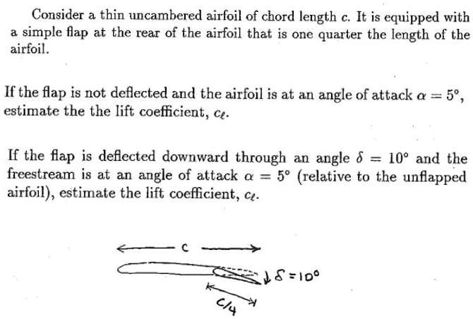 SOLVED: Consider a thin uncambered airfoil of chord length c. It is ...