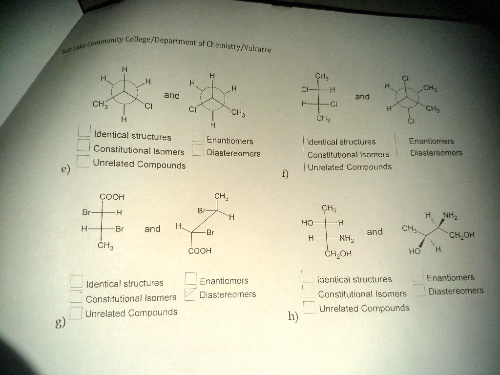 H H H and CI CH3 H Enantiomers Salt Lake Community College/Department of Chemistry/Valcarce H H ...